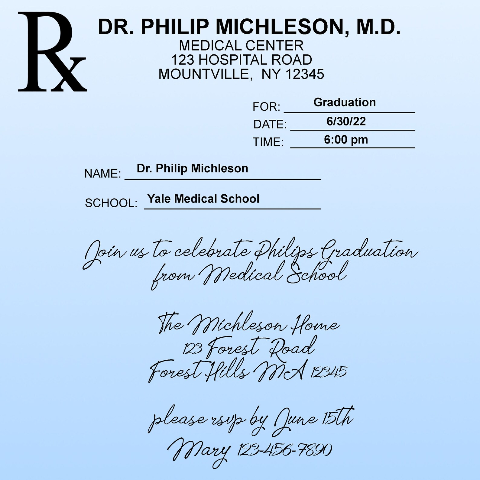 Medical/prescription Pad Invitation Template Editable in - Etsy