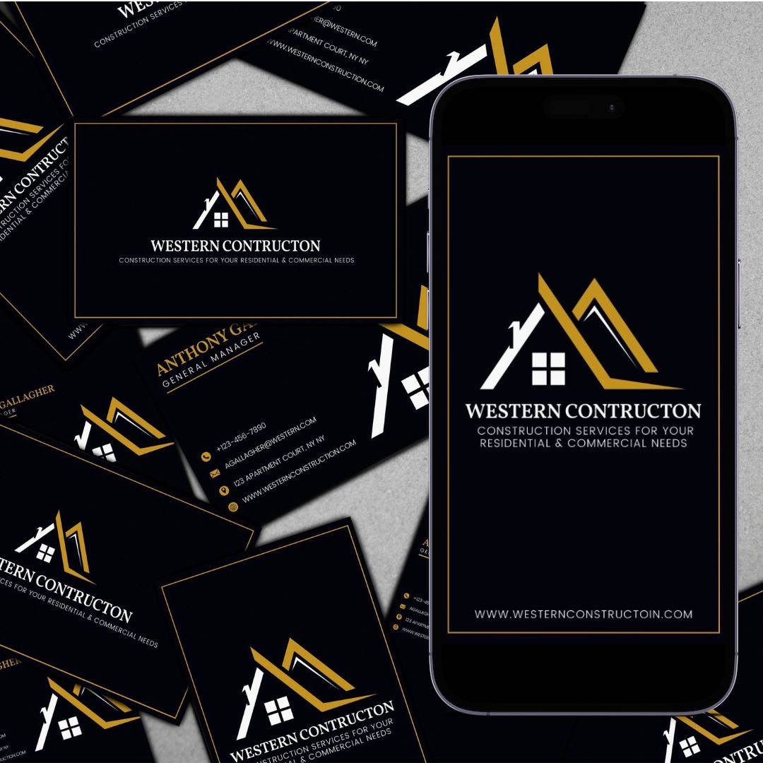 Construction Business Card Template - Editable in Canva - Instant ...