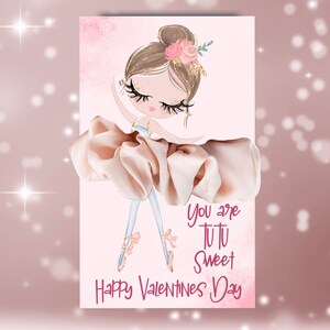 Customizable Ballerina Favors, Valentines Card Printable, Valentine's ...