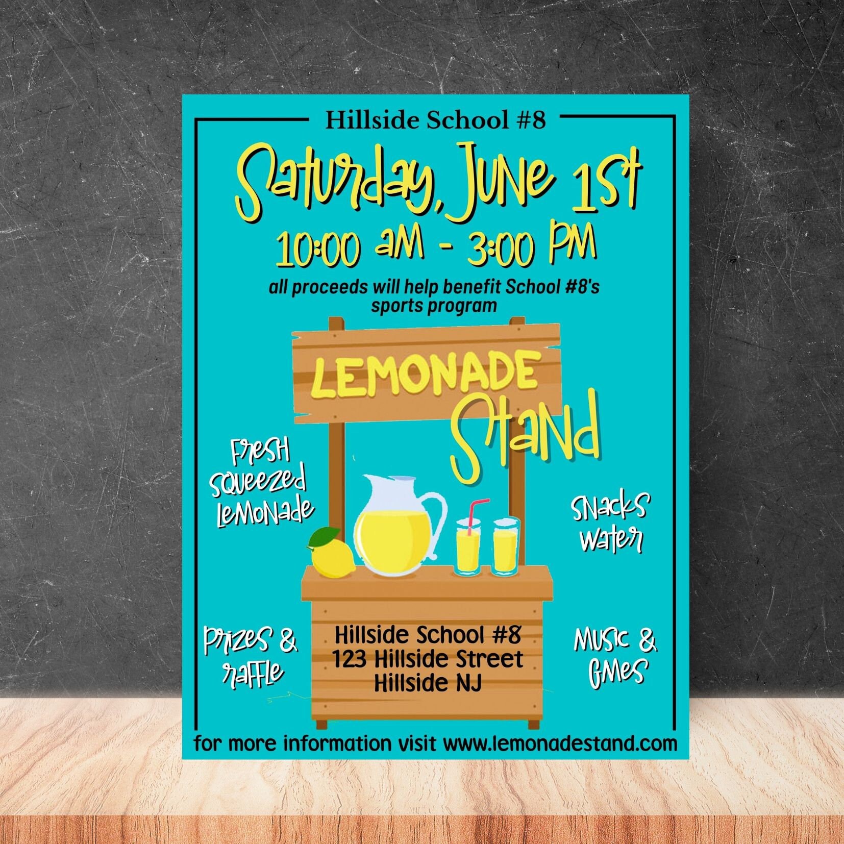 Lemonade Stand Flyer and Instagram Post Template, Editable Photoshop ...