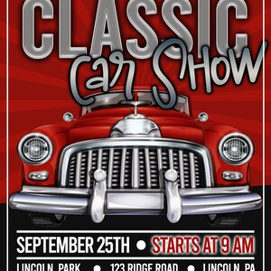 Car Show Flyer and Instagram Post Template, Editable Photoshop Template ...