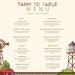 Farm to Table Menu and Instagram Post Template, Editable Photoshop ...
