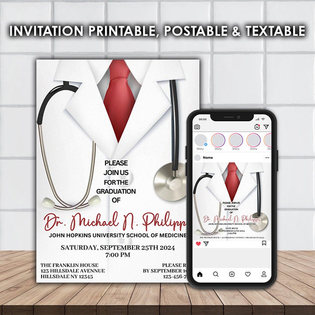 Doctors Graduation Evite, Nursing/medical School Grad Announcement ...