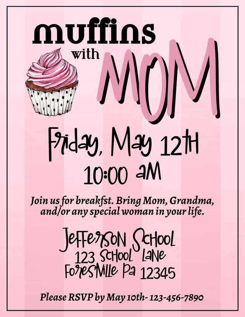 Muffins With Mom Flyer Template - Social Media Post - Editable in Canva ...