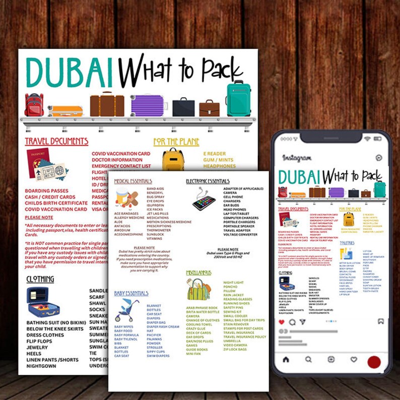 What to Pack List Dubai UAE Packing Checklist Editable in - Etsy Canada