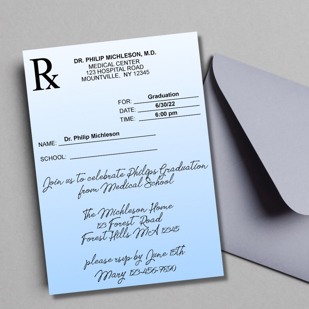 Prescription Pad Invitation Template Prescription Invitations