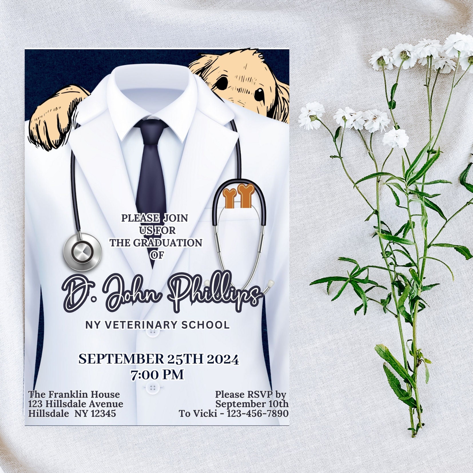 Veterinary School Invitation Template Party Editable in - Etsy
