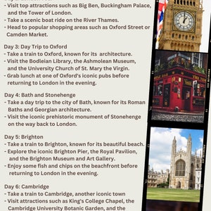 London Travel Itinerary, Vacation Planner, Editable in Canva,2 Verisons ...