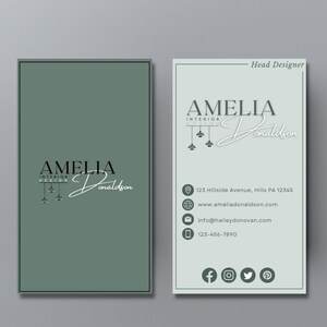 Interior Design Business Card Template - Modern Editable Design ...