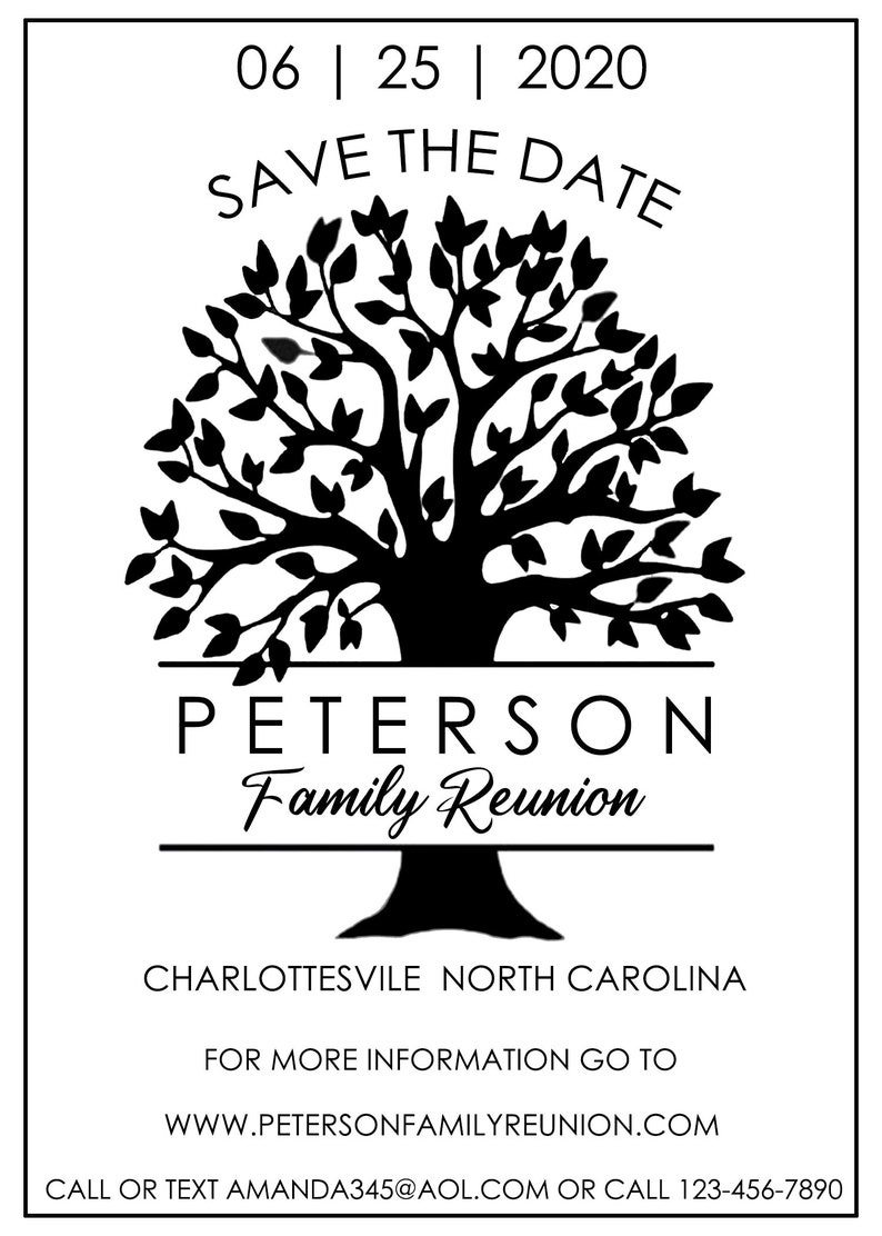 Family Reunion Invitation and Social Media Templates Party Editable in ...