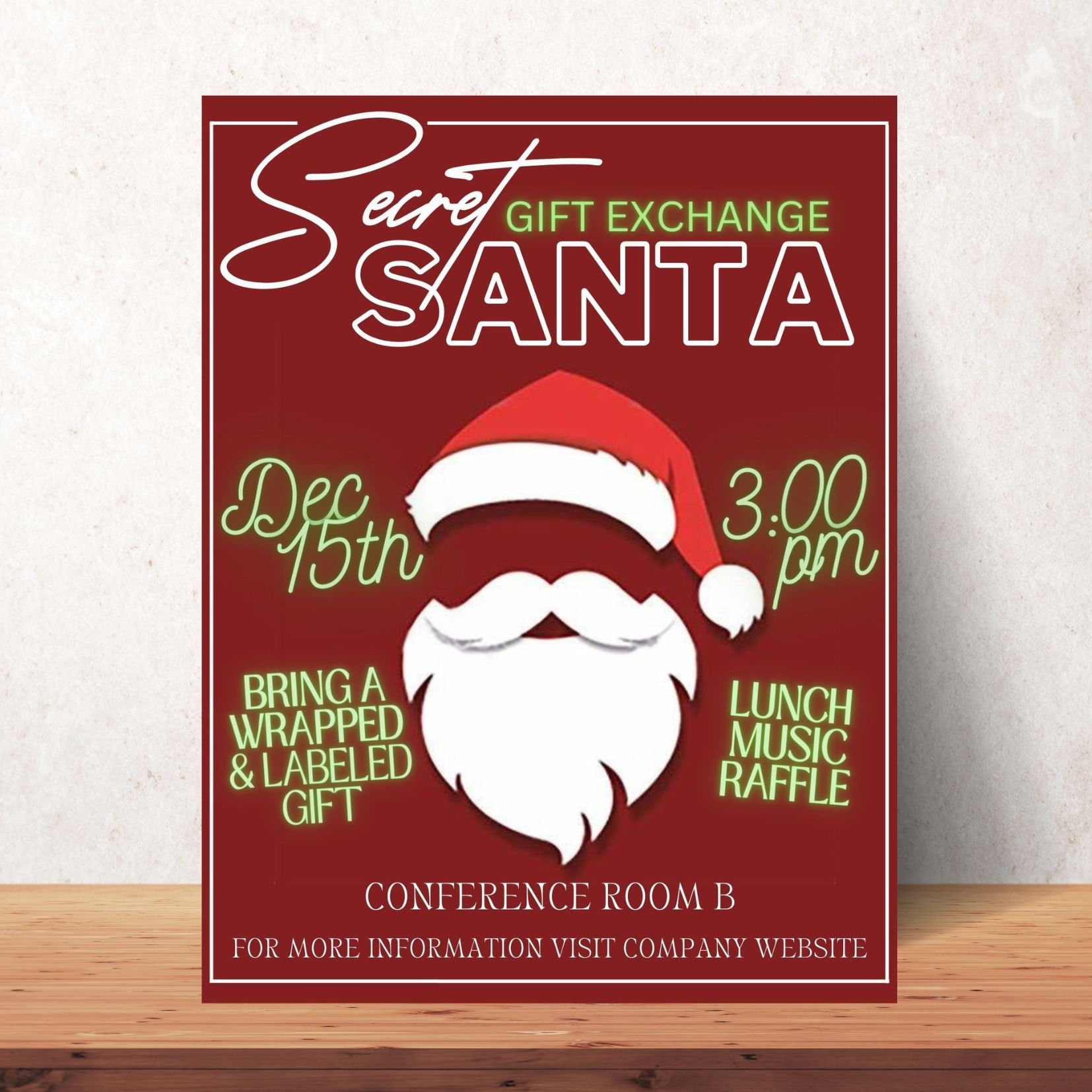 Secret Santa Flyer Template Social Media Post Editable in - Etsy