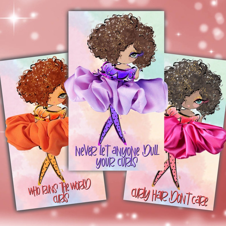 Customizable Curly Hair Dont Care Favors, Party Card Printable, Gift ...