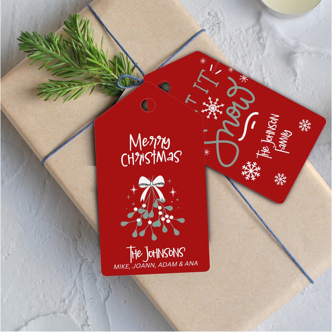 4 Christmas Gift Tags, Printable DIY Gifrt Tags, Christmas Tags ...