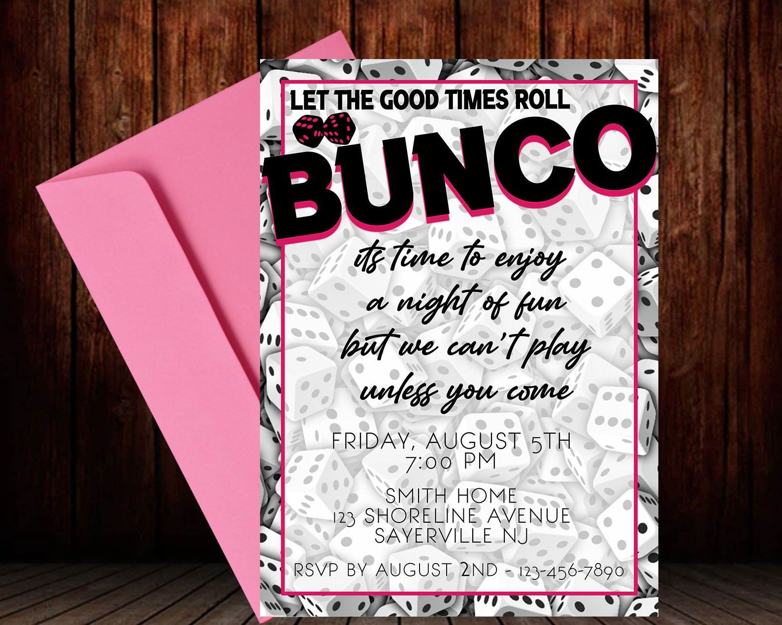 Bunco Invitations Clipart