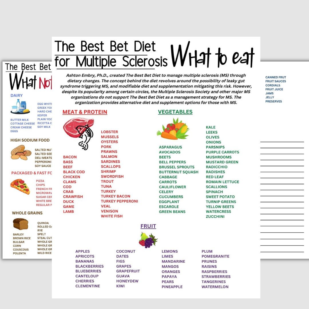 MS Diet Guide, Food List, Meal Planning (PDF & Canva) - Etsy