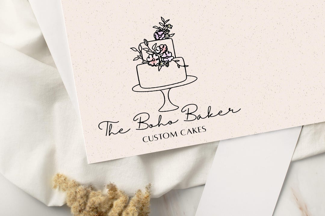 Premade Cake Logo Designtemplate, Editable in Canva, Logo Template ...