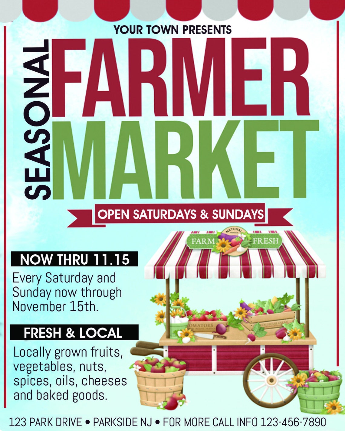 Farmers Market Flyer INVITE Editable Event Flyer Instant | Etsy