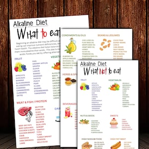 Alkaline Diet Food List and Diet Guide, Patient Education Information, Food Shopping List, 4 ...
