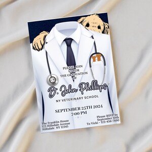 Veterinary School Invitation Template - Party - Editable in Canva ...