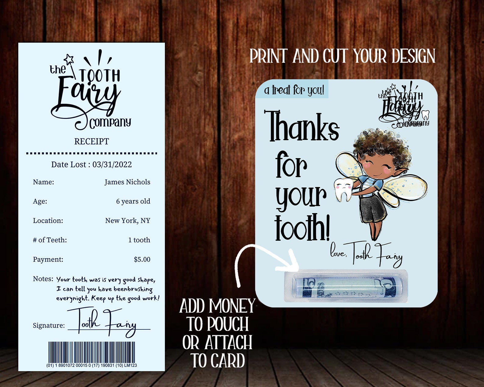 Editable Boy Tooth Fairy Receipt First Tooth Receipt and - Etsy