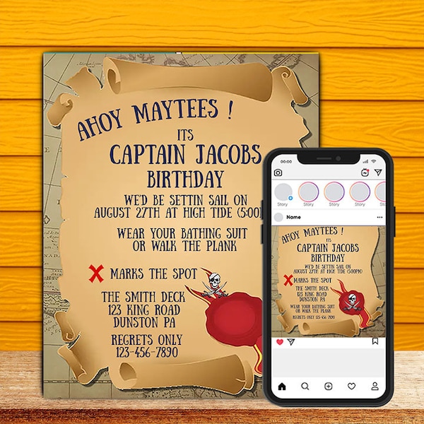 Pirate Theme Flyer - Etsy