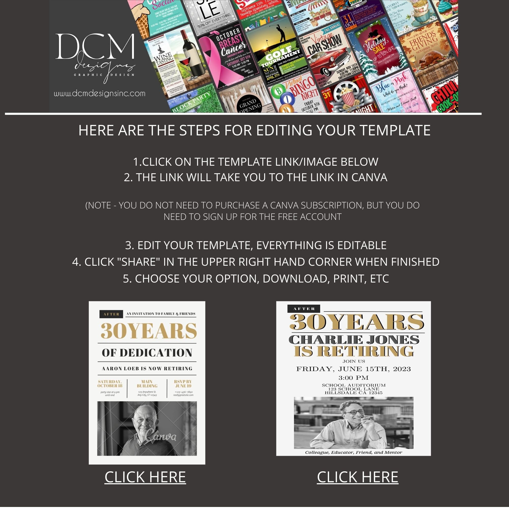 Teacher Retirement Invitation and Social Media Template - Etsy