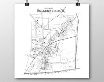 1891 Map of New Britain Township Bucks County Pennsylvania - Etsy