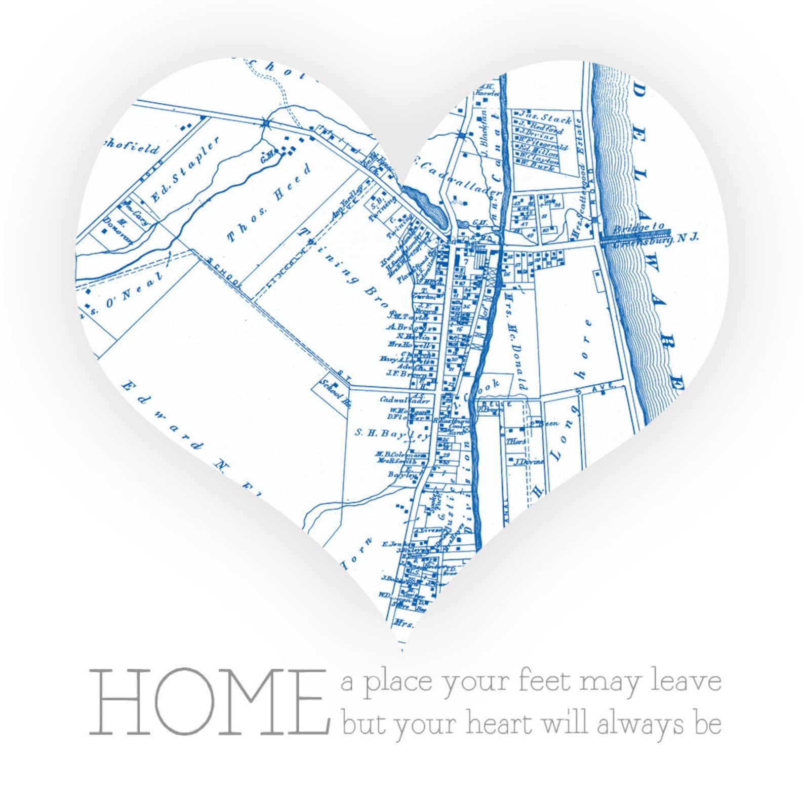 Yardley, PA | Vintage Map | Your Hometown | Bucks County Pennsylvania ...