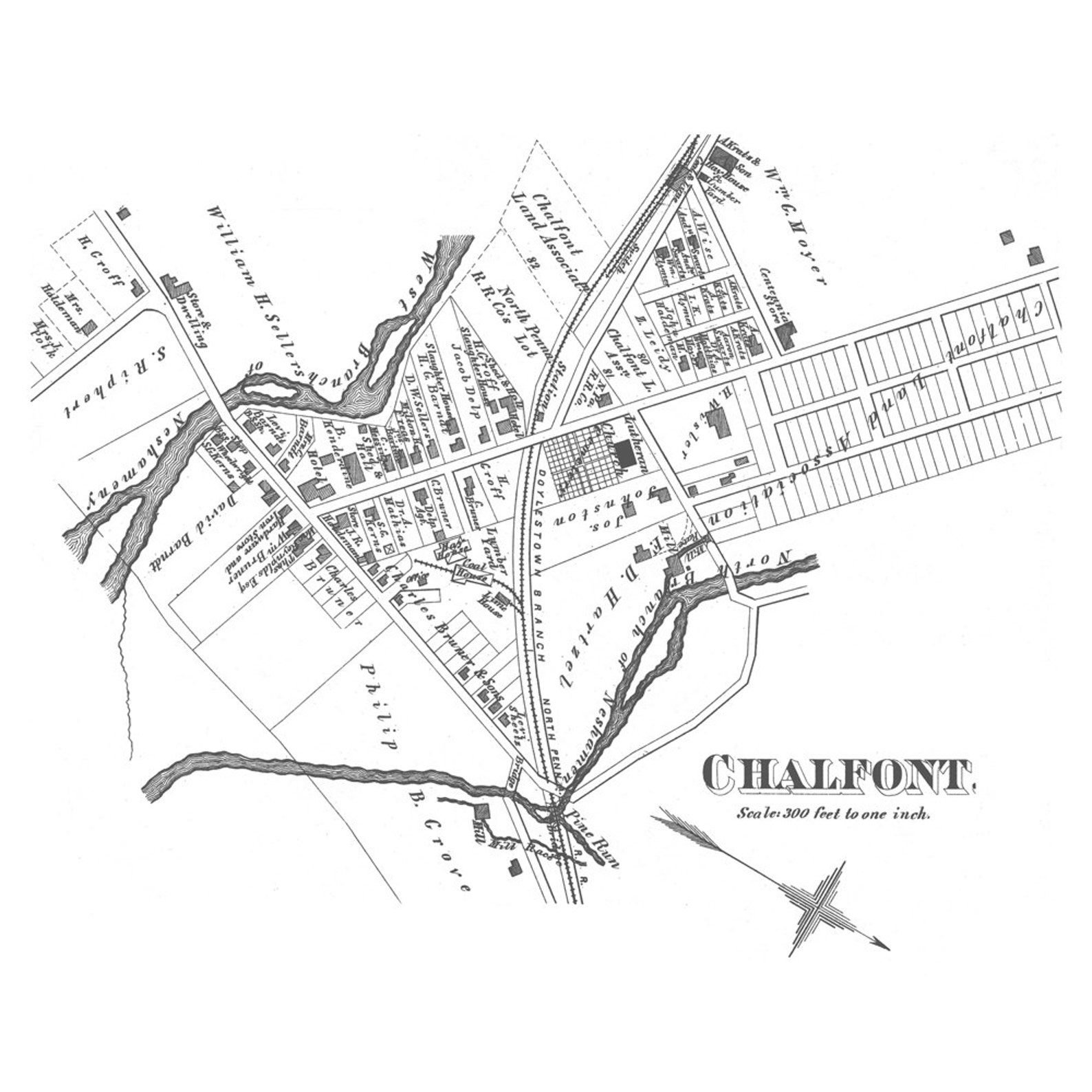 Chalfont Borough | Vintage Map | Your Hometown | Bucks County ...