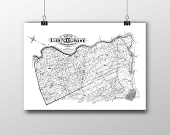 1891 Map of New Britain Township Bucks County Pennsylvania - Etsy