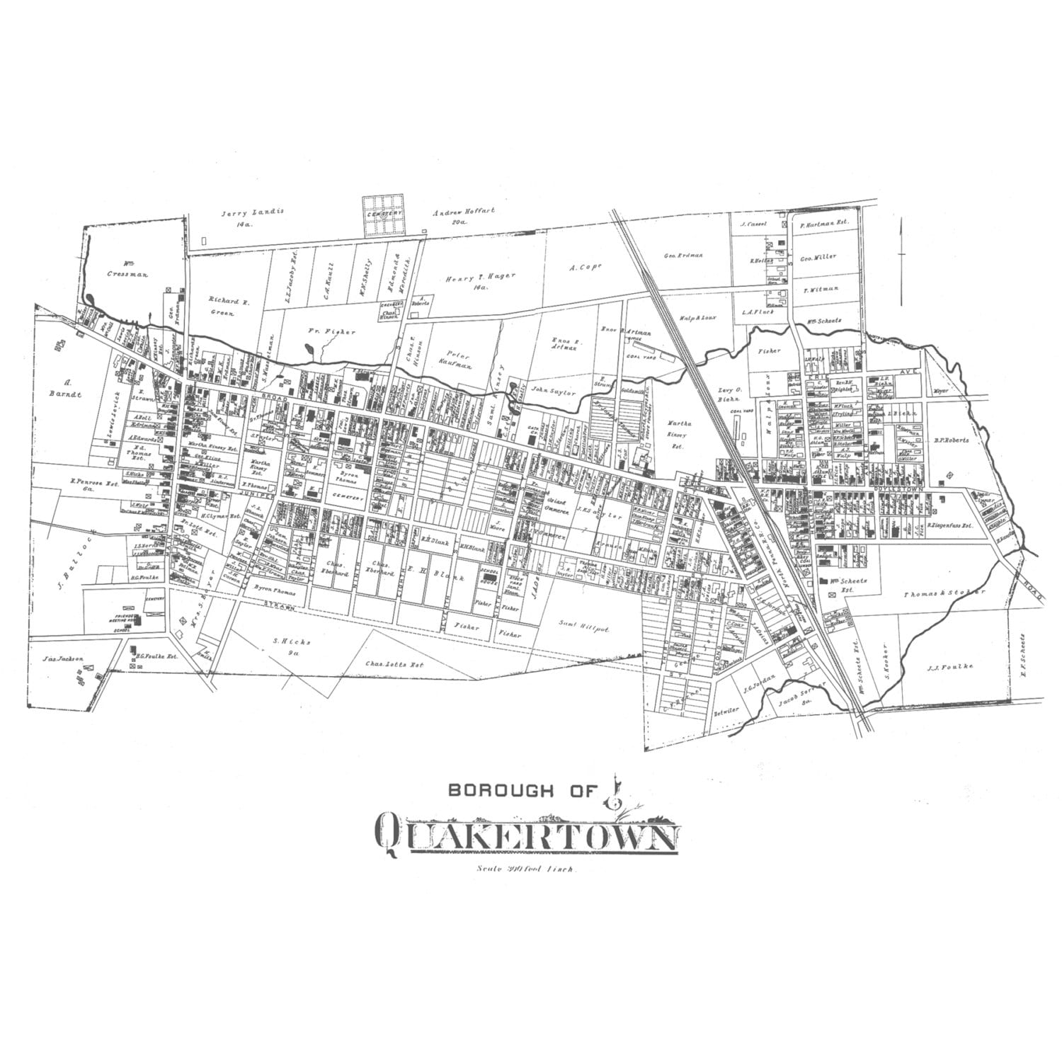 Quakertown, Pennsylvania | Vintage Map | Your Hometown | Bucks County ...