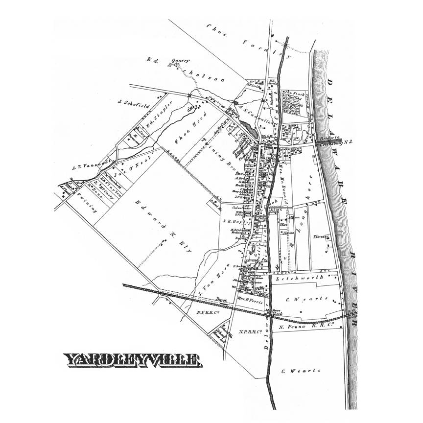 Yardley, PA | Vintage Map | Your Hometown | Bucks County Pennsylvania ...