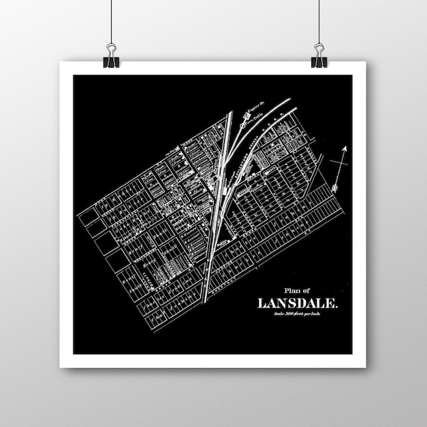 Lansdale Map Art - Etsy