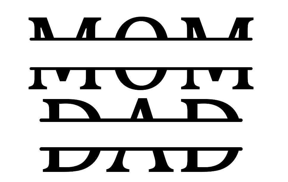 Mom Dad Split Monogram, Mom Monogram Svg, Dad Monogram Svg - Etsy