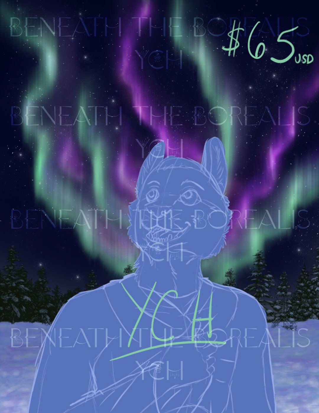 Beneath the Borealis YCH, Your Character Here, Human, Furry, Creature ...