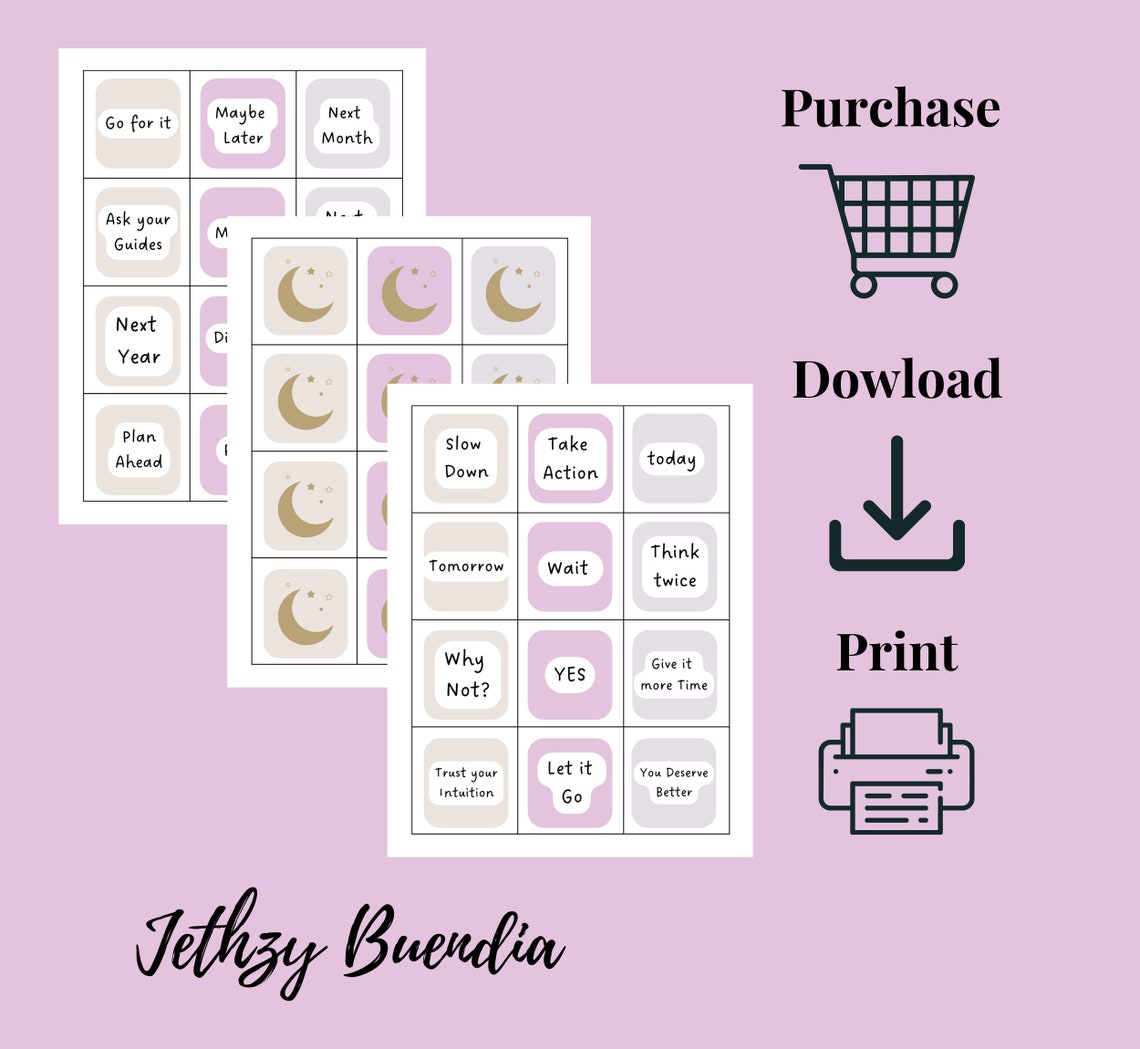 Yes or No Oracle Digital Tarot Printable Deck / Digital Download / PDF ...