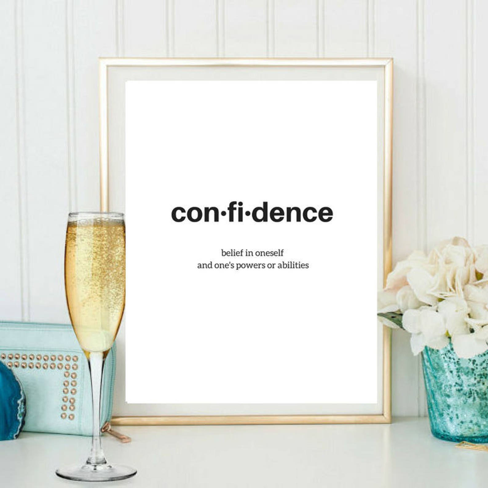 Confidence Quote Wall Art with FREE printables Custom Poster | Etsy