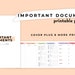 Important Documents Printable Pack colorful // Fun Home Management ...