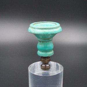 Custom Lamp Finial With a Turned Turquoise Distressed Blue and Gold ...