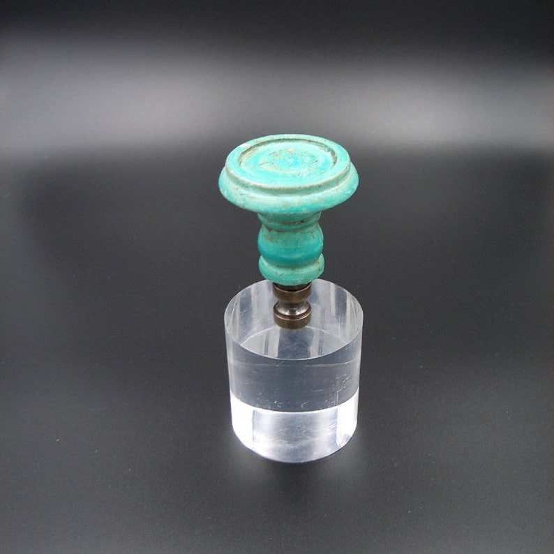 Custom Lamp Finial With a Turned Turquoise Distressed Blue and - Etsy