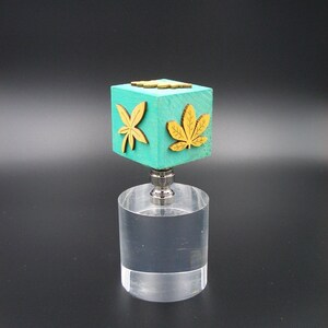 Custom Lamp Finial With a Hand Made and Painted Turquoise Cube - Etsy