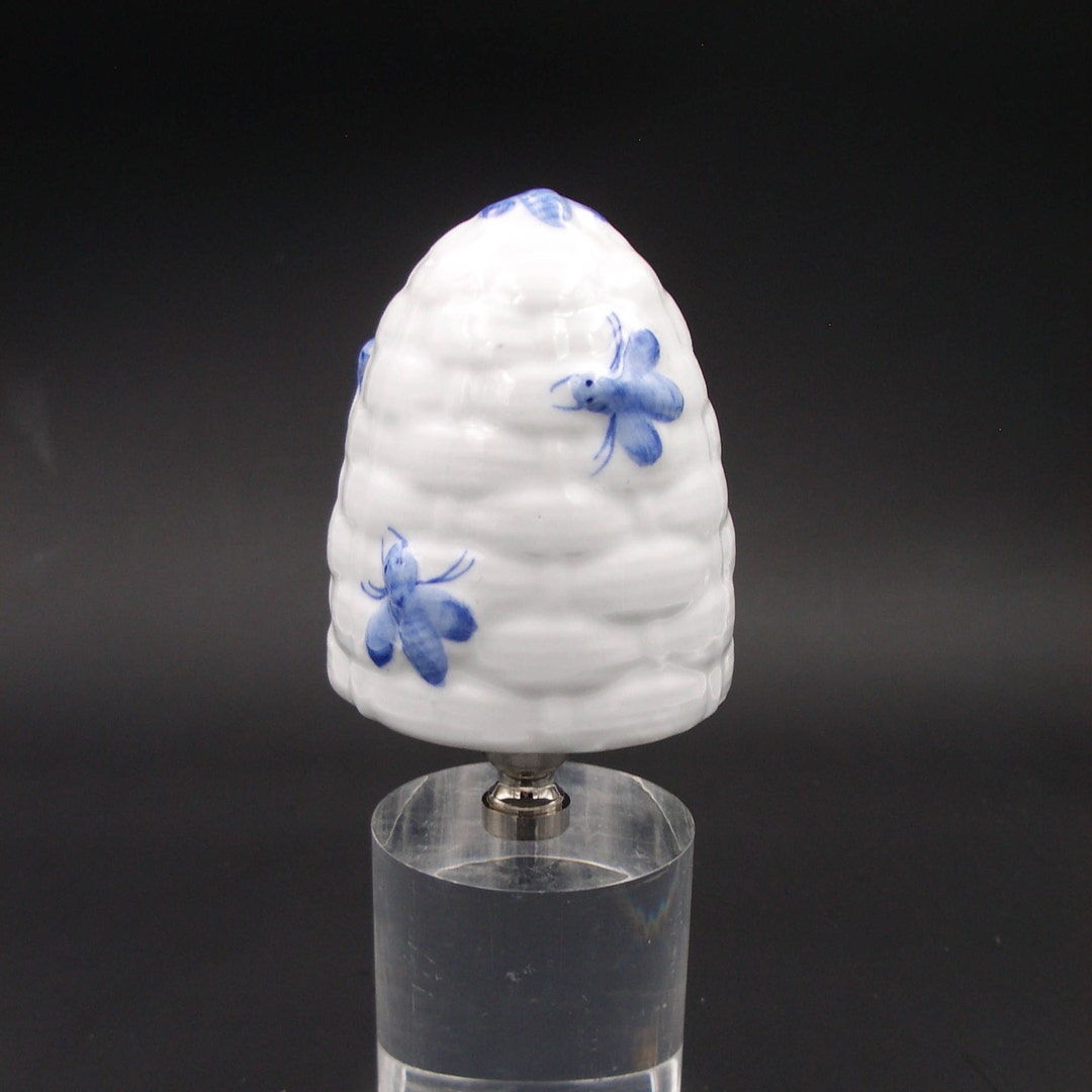 Custom Lamp Finial Featuring a White Skep Beehive With Hand Painted ...