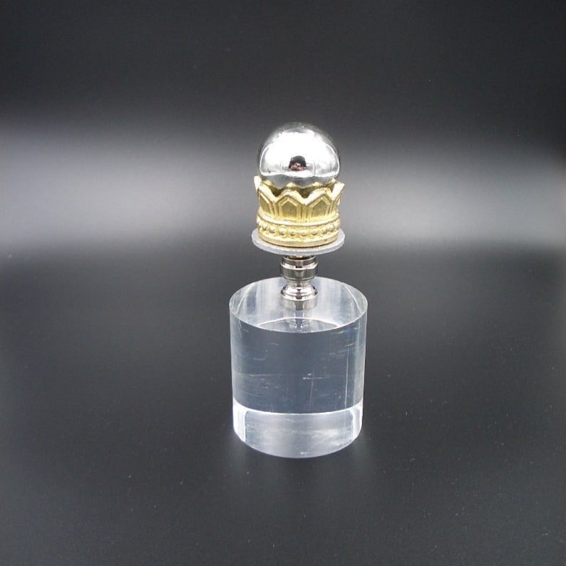 Custom Lamp Finial With a Silver Mirrored Orb & Matte Gold Crown - Etsy