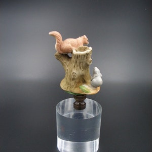 Custom Lamp Finial Featuring A Tree Stump With a Squirrel and Mouse ...