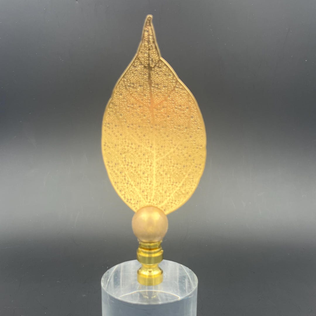 Custom Lamp Finial Featuring an Intricately Pierced Lace Brass Leaf. - Etsy