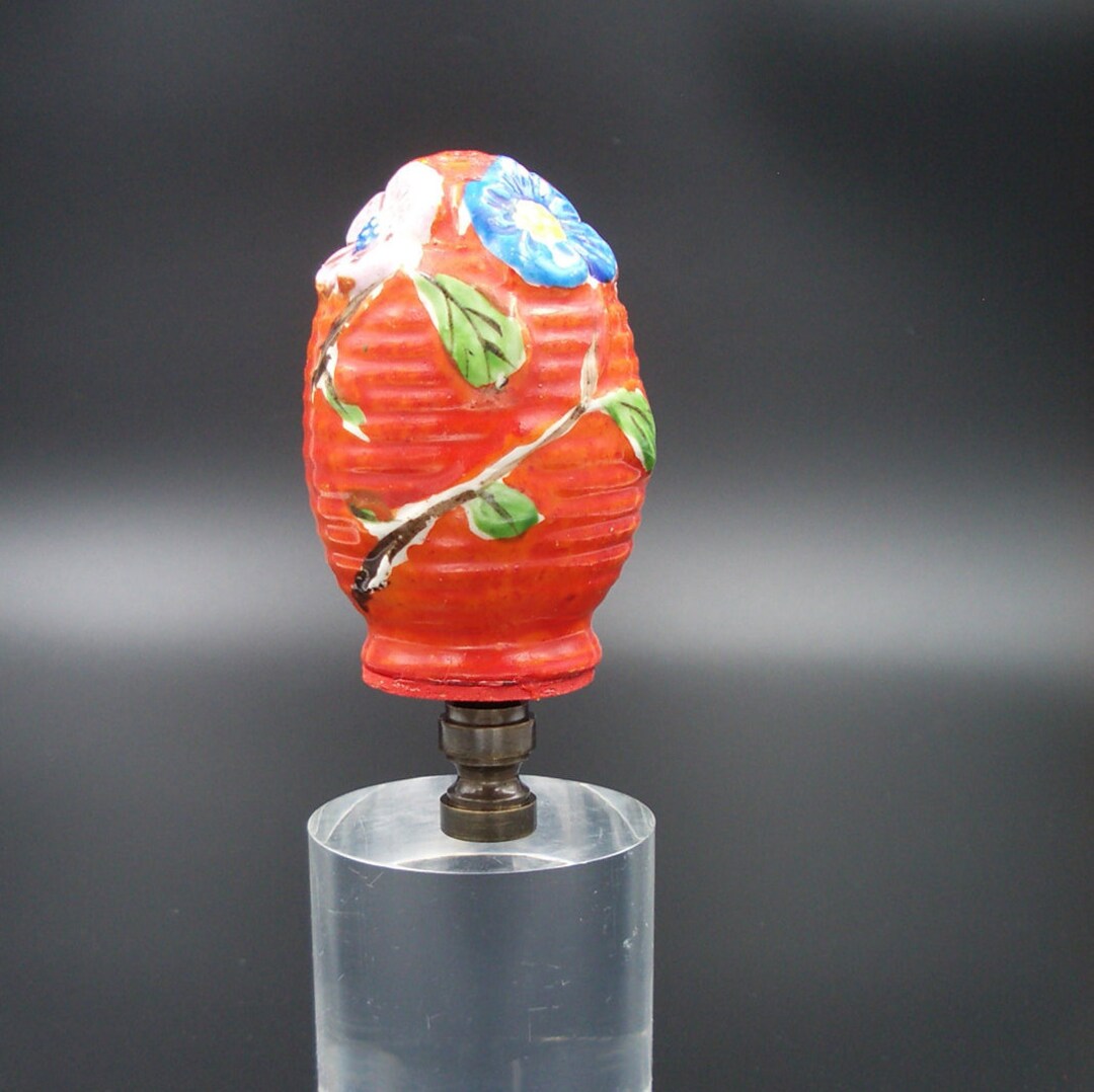 Custom Lamp Finial Featuring an Orange Beehive Form With a Garland of ...