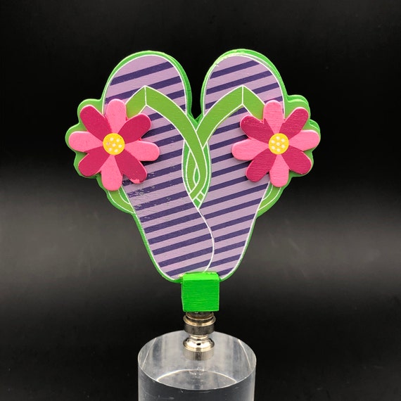 Custom Lamp Finial Featuring Some Floral Flip Flop Candles | Etsy