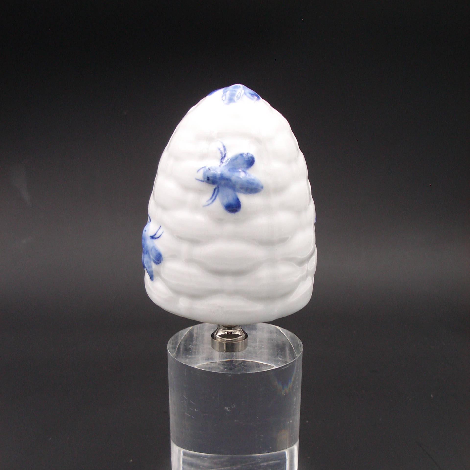 Custom Lamp Finial Featuring a White Skep Beehive With Hand Painted ...