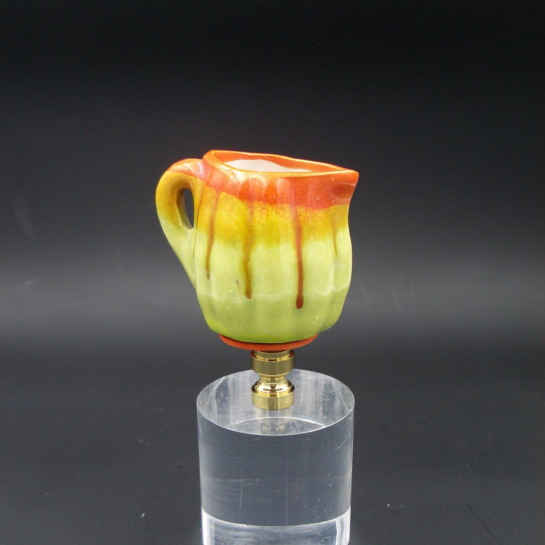 Custom Lamp Finial Featuring a Small Drip Glazed Pumpkin - Etsy