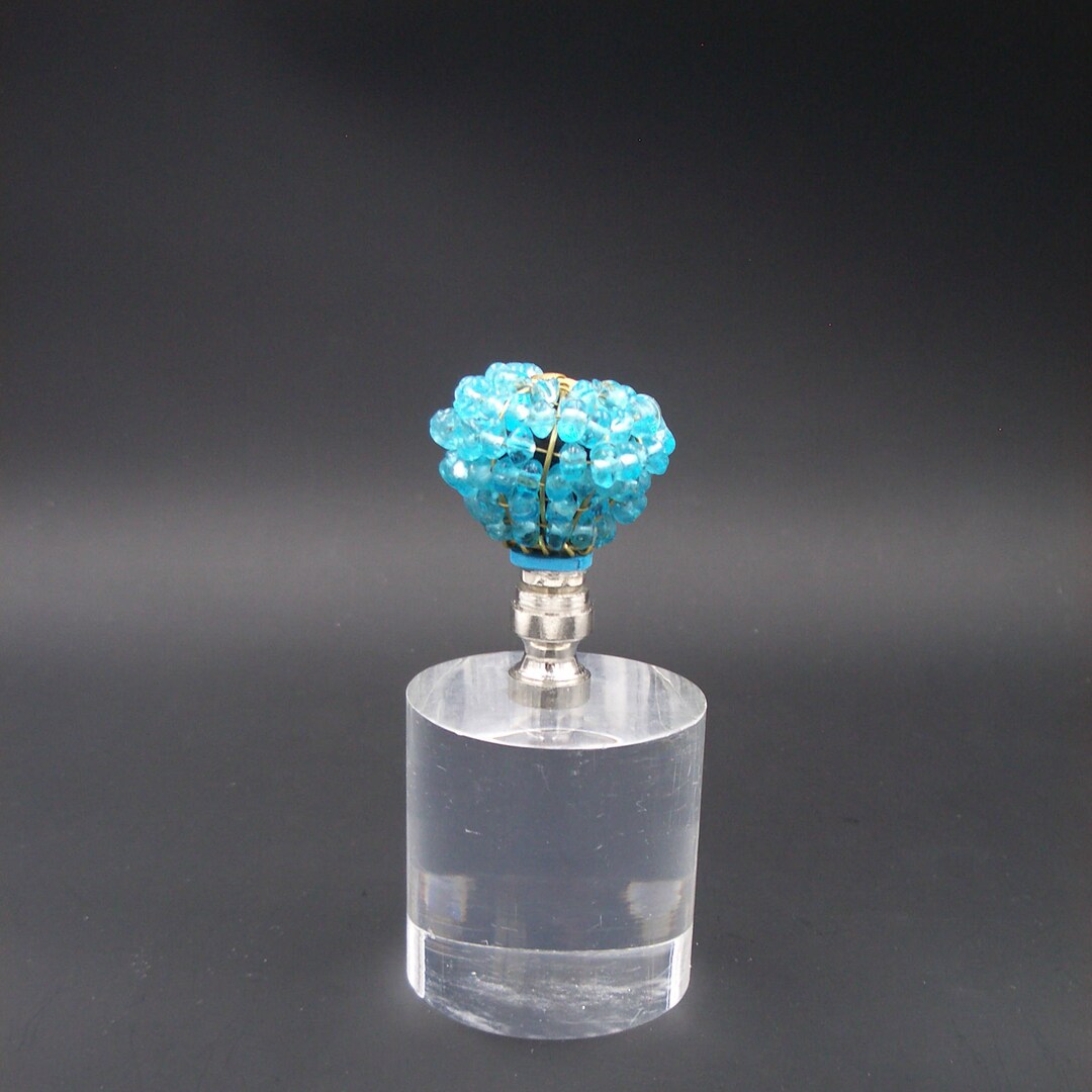 Custom Lamp Finial Featuring Turquoise Glass Beading Threaded on Brass ...